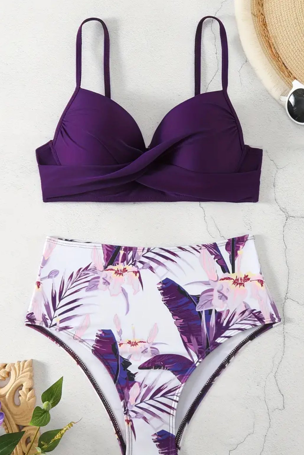 Purple Floral 2 Piece Bikini Swimsuit | Ivy's Forever Fitness, Spa ...